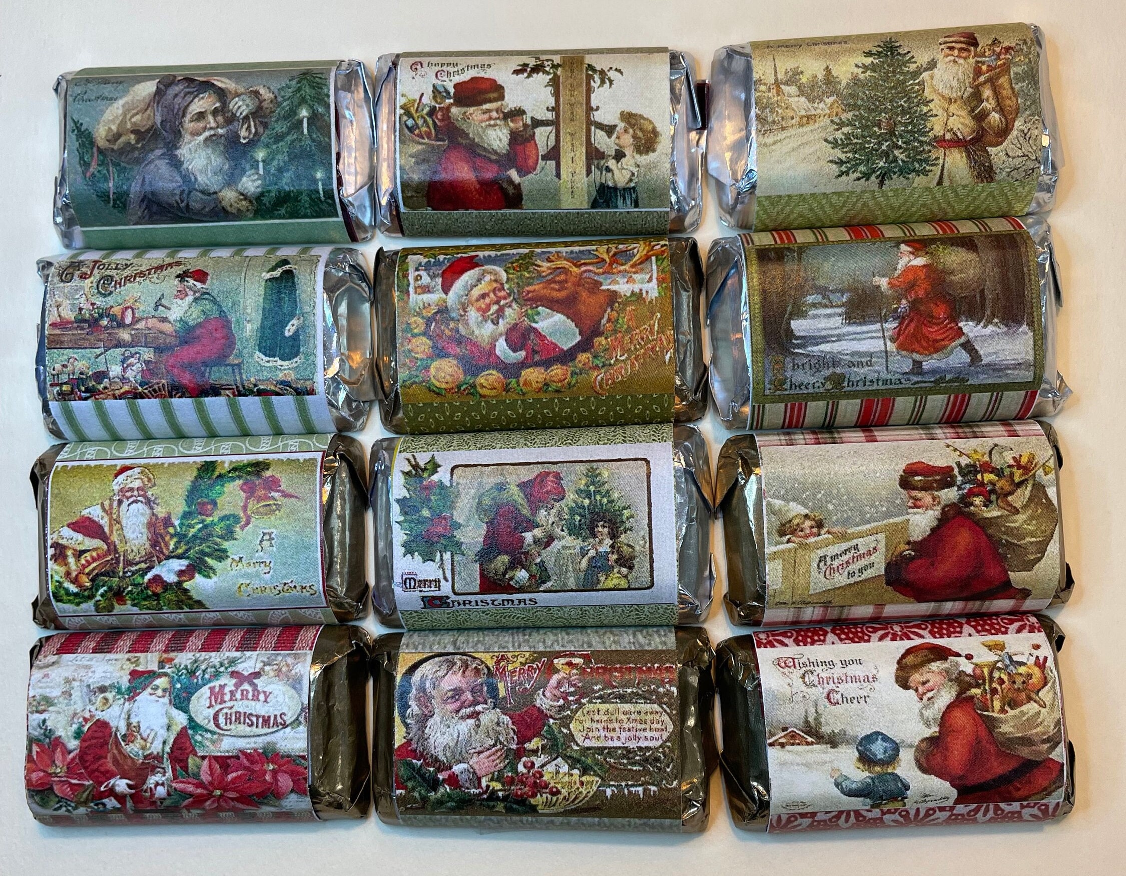 Christmas Victorian Santas Hershey Miniatures Wrappers - Etsy
