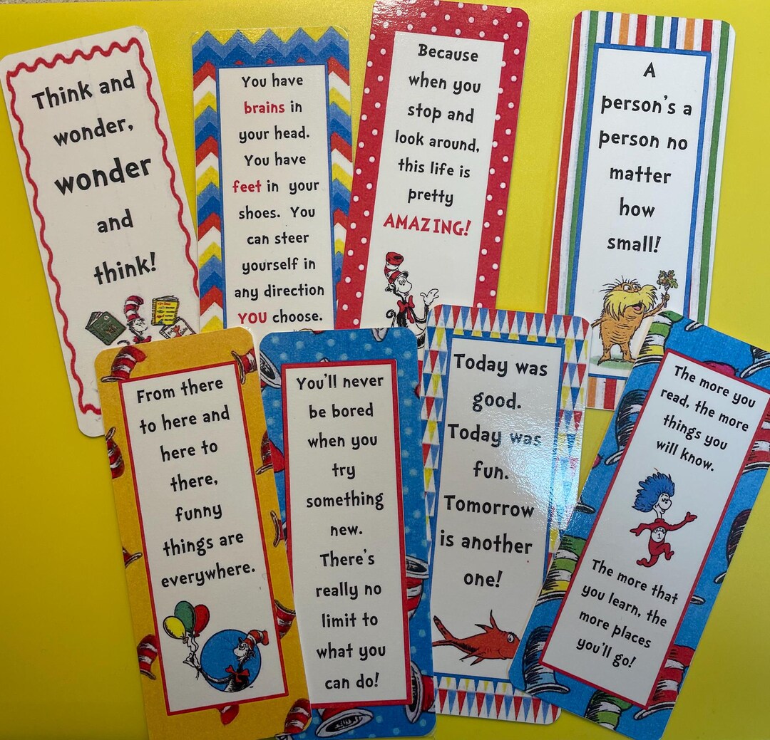 Dr. Seuss QUOTES Bookmarks - Etsy