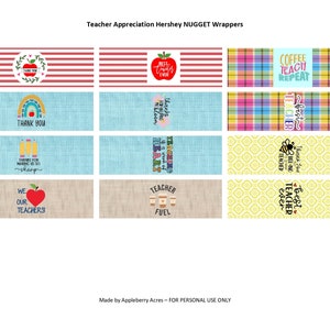 Teacher Appreciation Hershey NUGGET Wrappers - Etsy