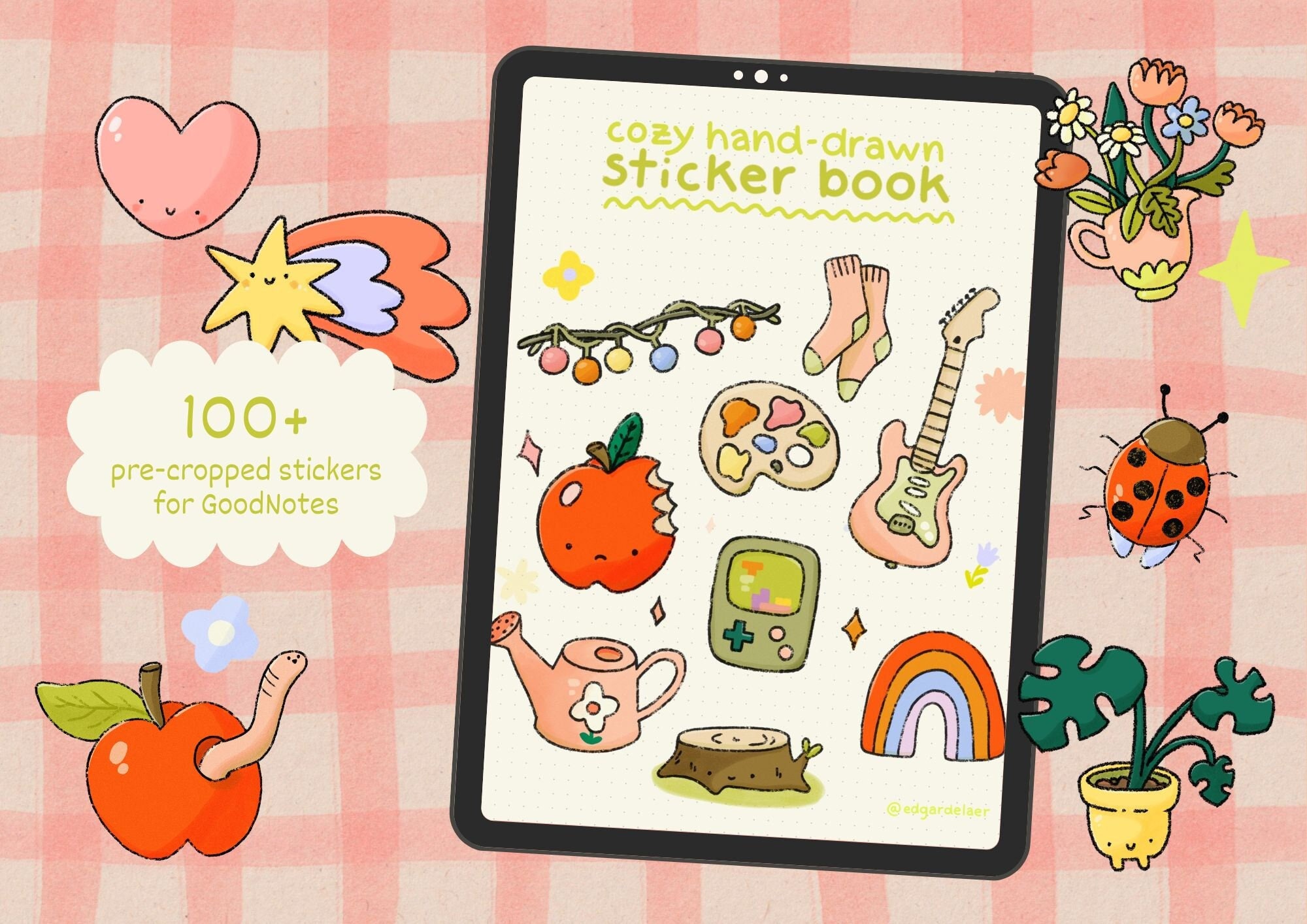 100+ Cozy Digital Sticker Book for Goodnotes, Hand-drawn and Pre ...