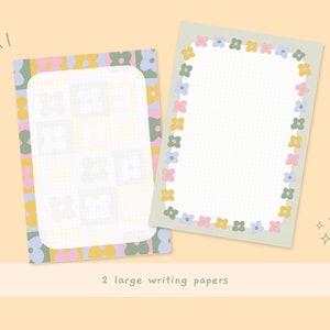 FLOWER POWER BUNDLE, Printable Stationery : Letter and Note Papers, Diy ...