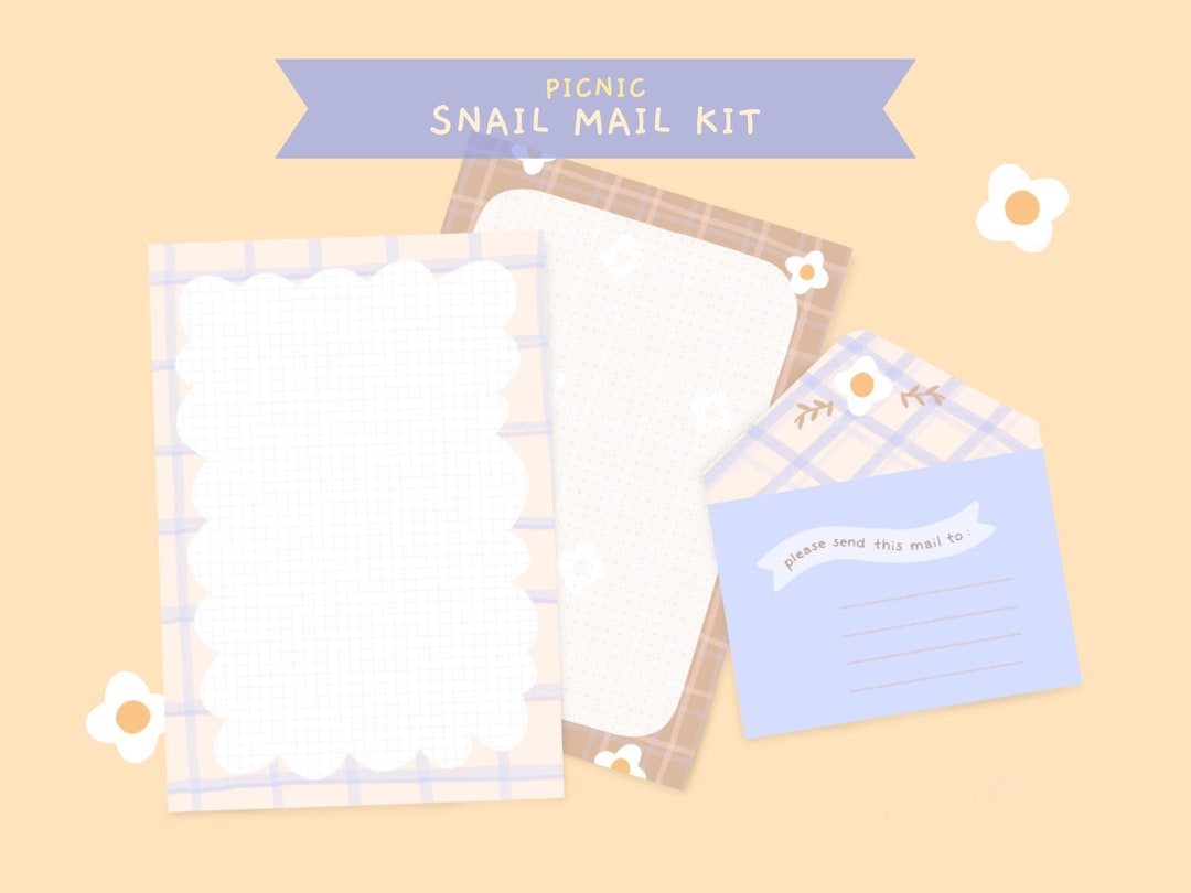 PICNIC WRITING SET Printable Writing Paper, Notepad & Diy Envelope for ...