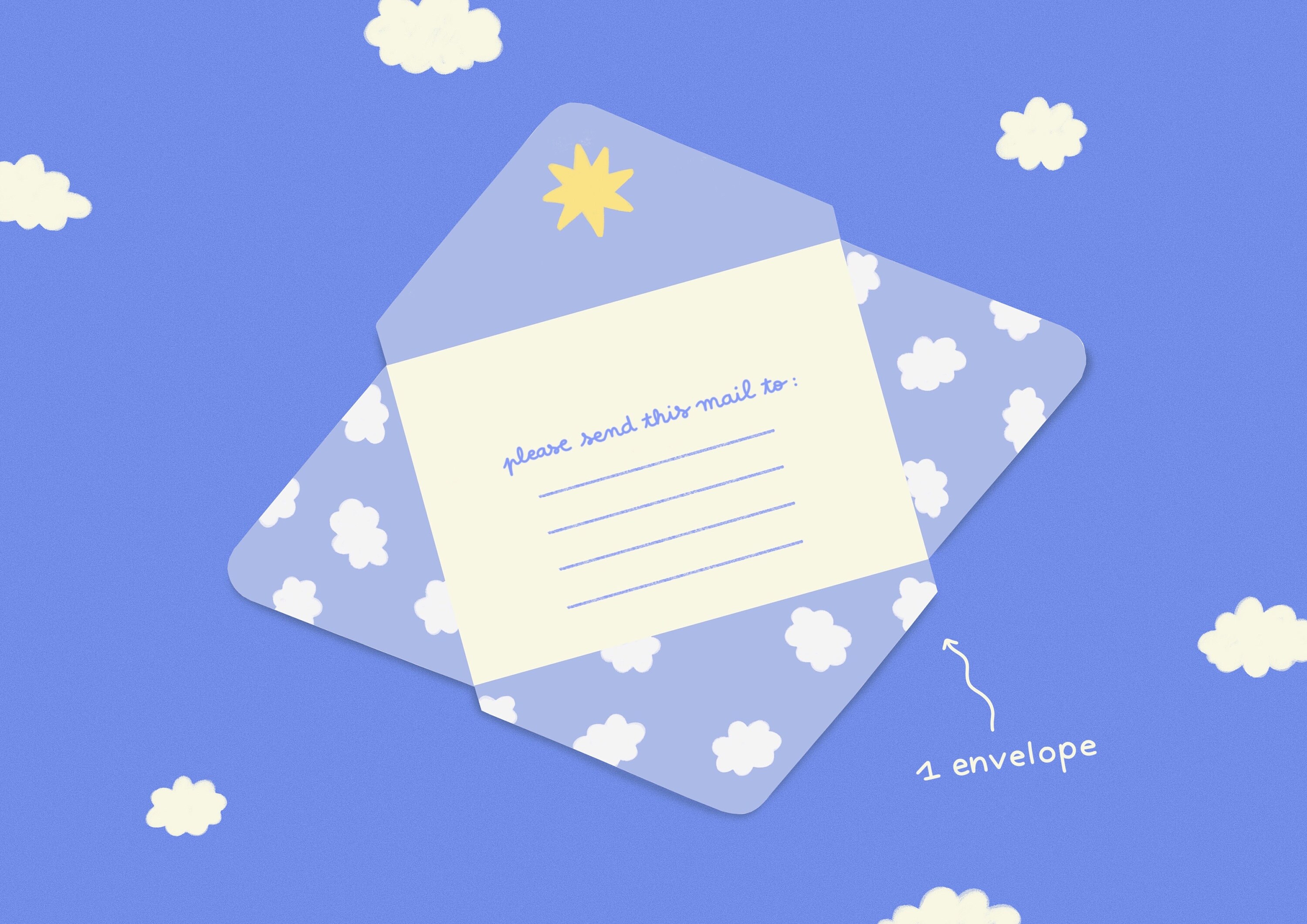 WRITING SET, Printable Diy Envelope, Dot Grid Lined Paper, Snail Mail ...