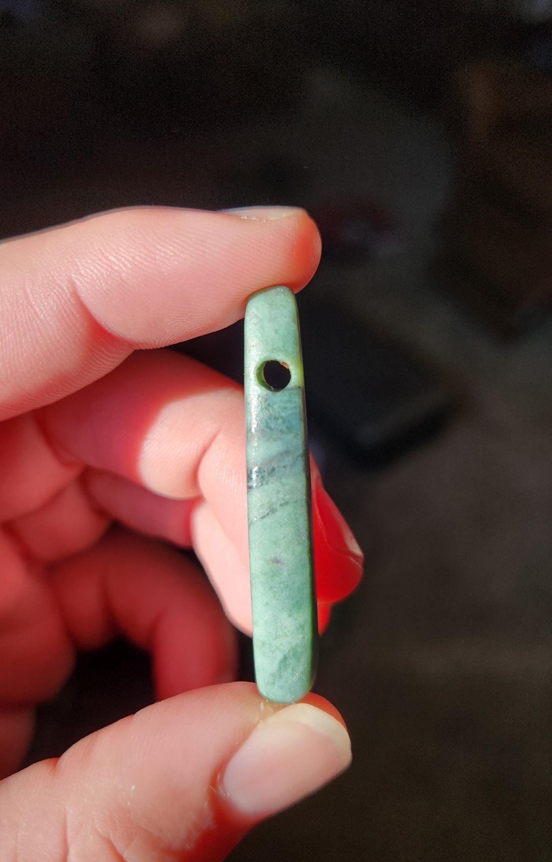 Washington Green Jade Pendant Stone Side Drilled - Etsy