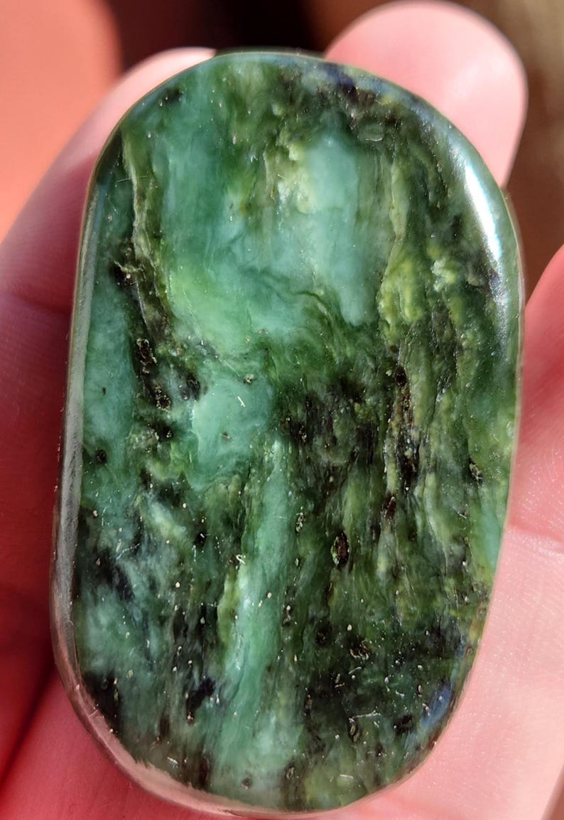 Nephrite Jade Palm Stone - Etsy