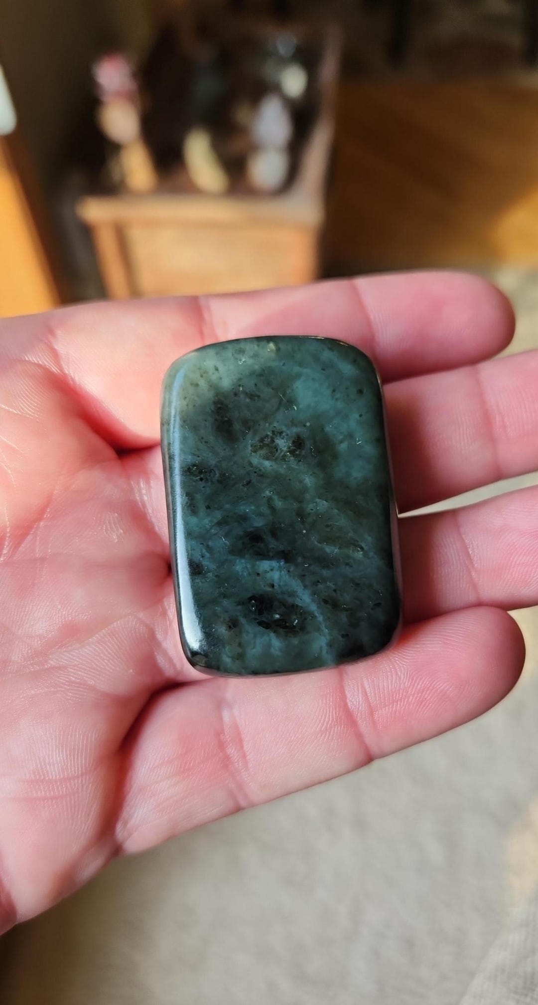 Blue Dream Nephrite Jade Palm Stone - Etsy