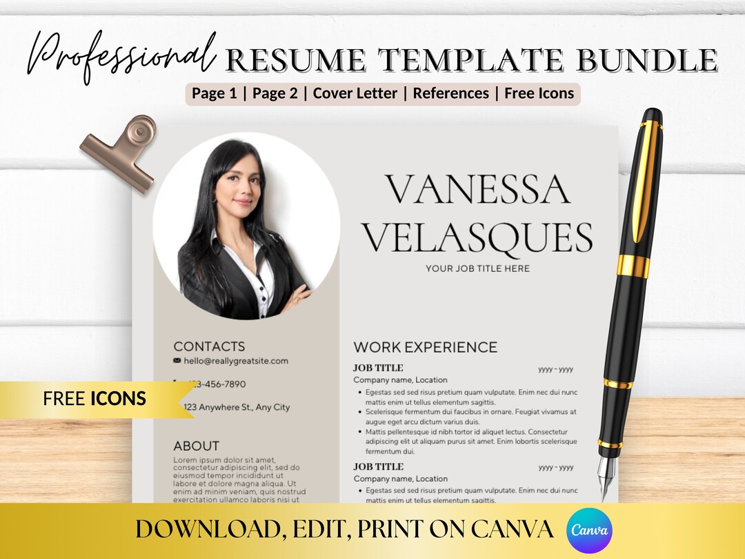 DIY Resume Template Bundle | Resume Canva Template | Resume Bundle ...