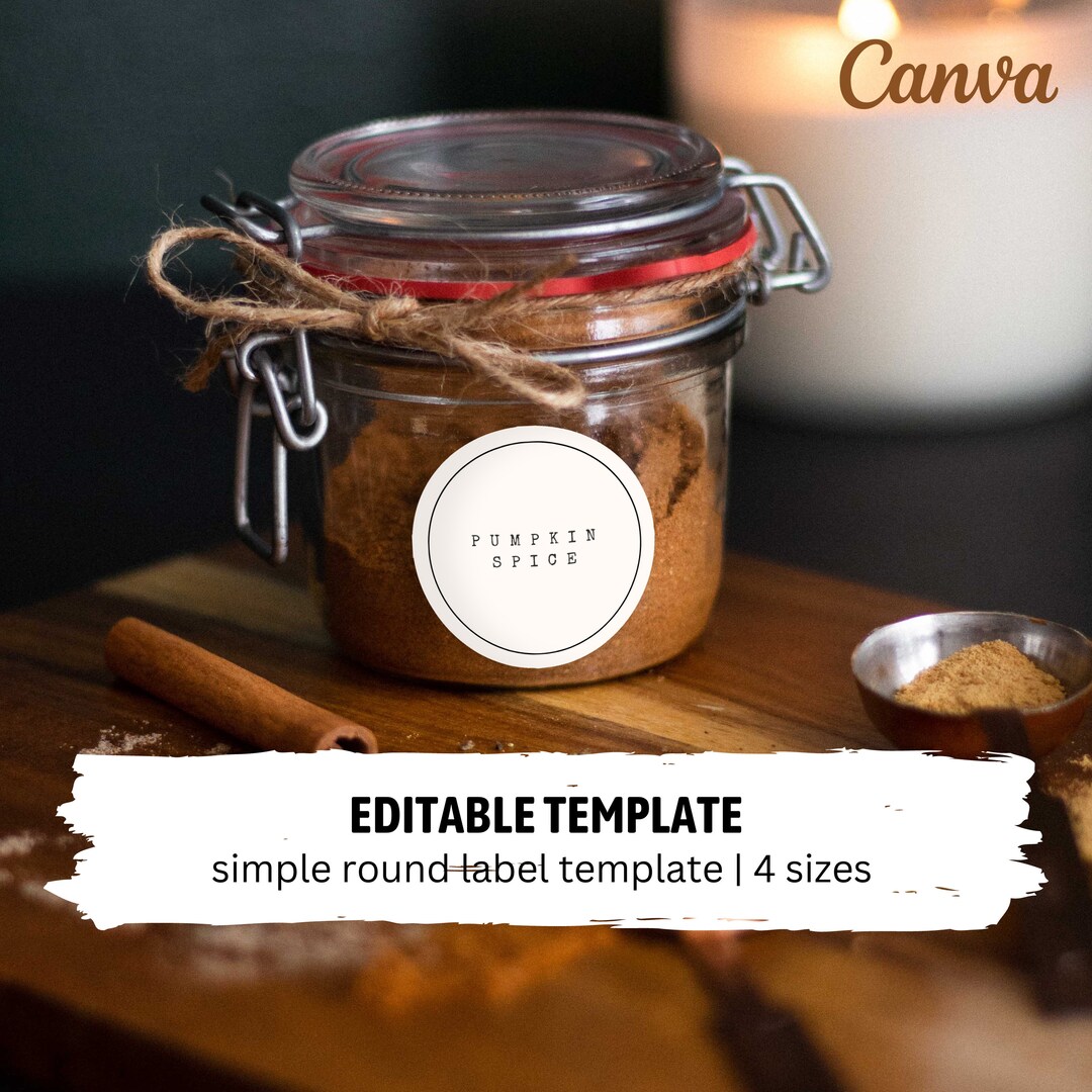 Editable Labels Template Round Printable Template for Jars - Etsy
