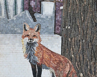 Mosaic Fox Art - Etsy