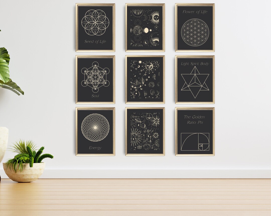 Sacred Geometry Printable Wall Art Collection Download, Eclectic, Boho ...