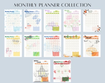 Printable Monthly Calendar and Planner: Boho Themed - Etsy