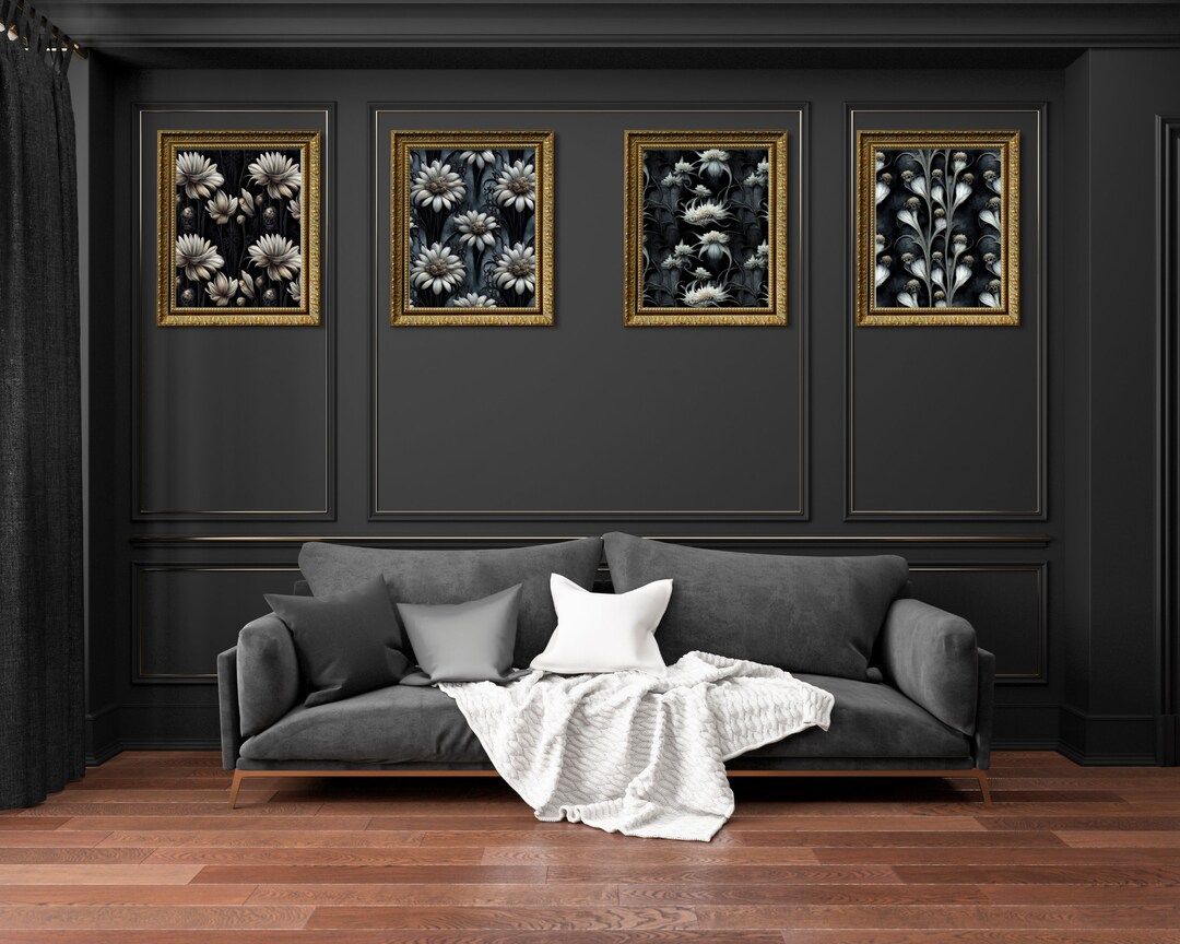Colección de arte mural imprimible gótico, Moody, Dark, Botanical, Goth ...