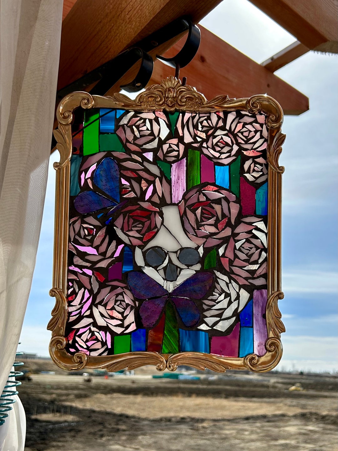 Silent Skull Stained Glass Mosaic - Etsy