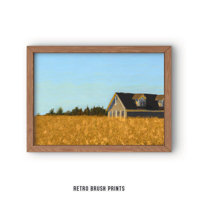 Country House in Corn Field Printable Wall Art Farmhouse - Etsy
