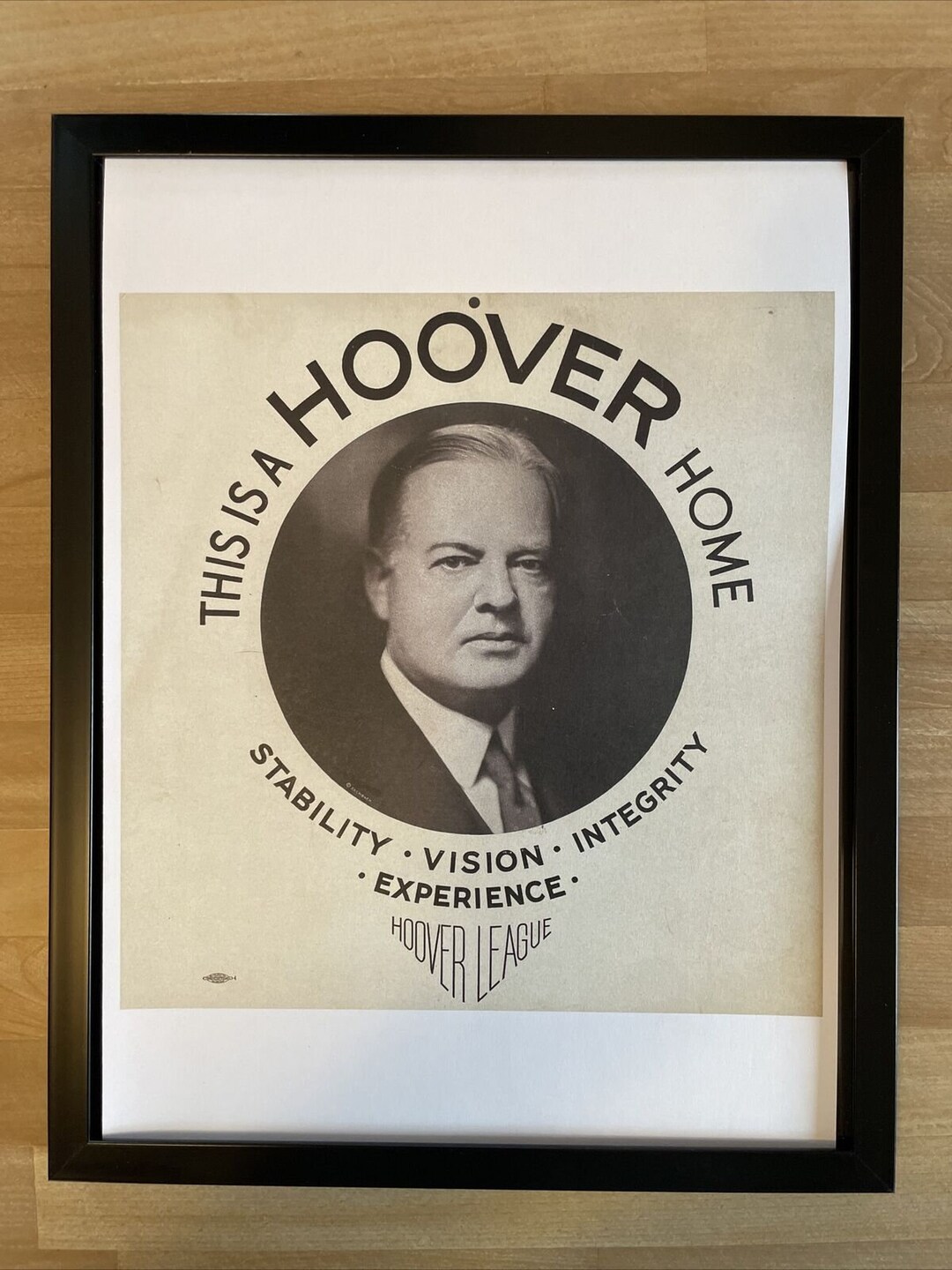 Framed Presidential Campaign Poster, Herbet Hoover, Republican, 1928 - Etsy