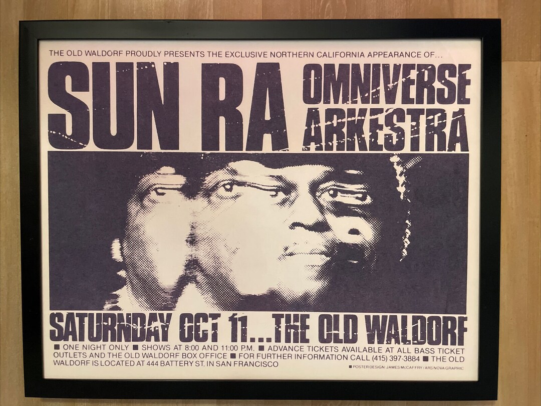 SUN RA, Framed Poster, Old Waldorf, San Francisco, 1980 - Etsy