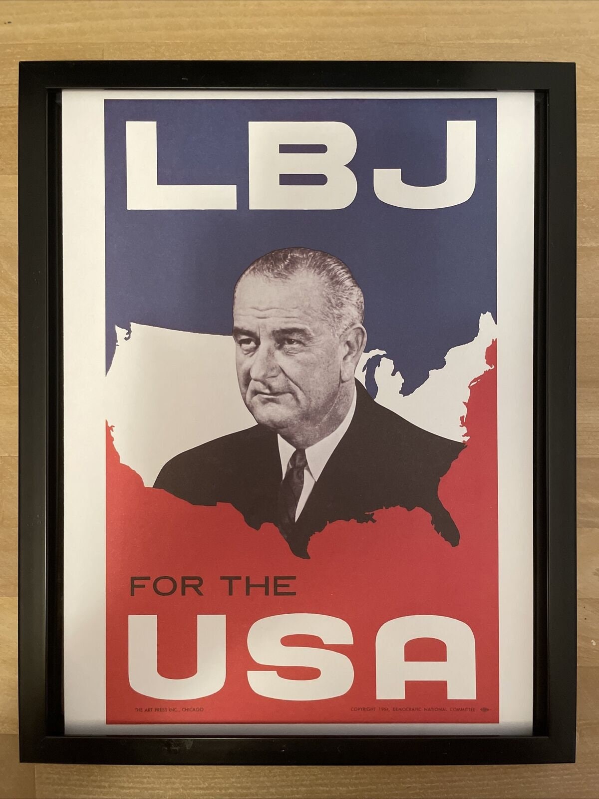 Framed Presidential Campaign Poster, Lyndon Johnson, Democrat, 1964 - Etsy