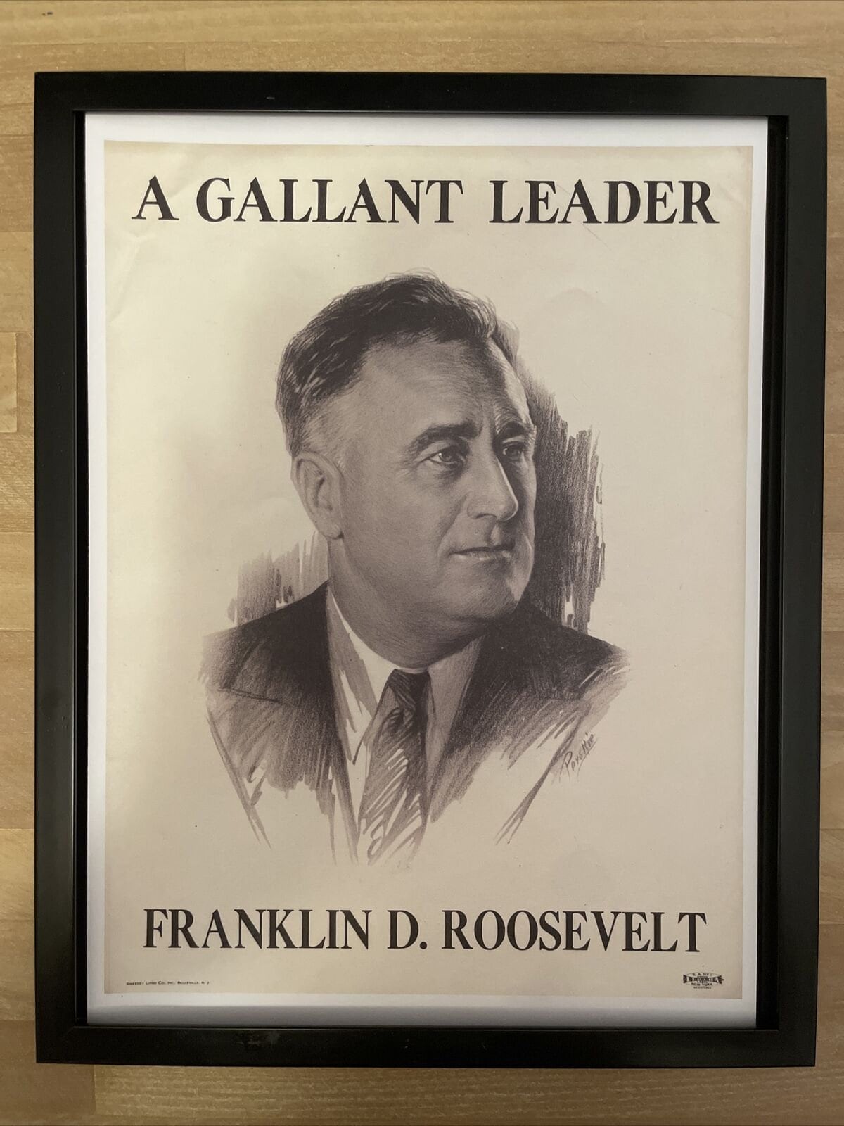 Framed Presidential Campaign Poster, Franklin D Roosevelt, Democrat ...