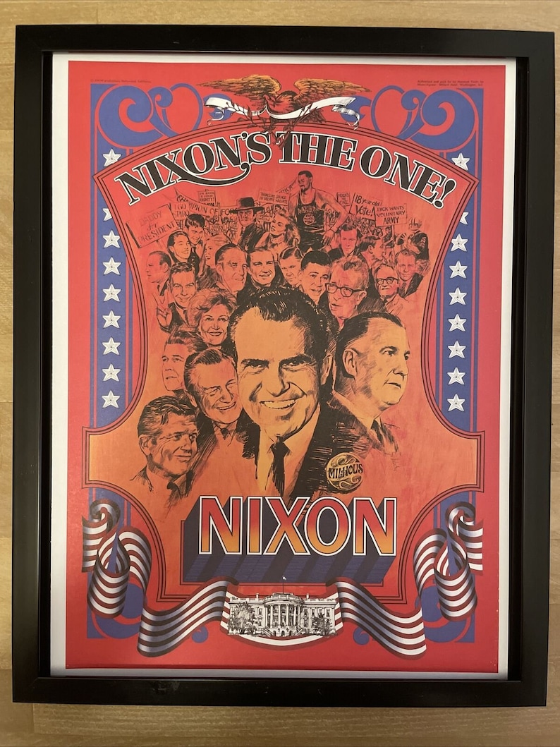 Framed Presidential Campaign Poster, Richard Nixon, 1968 - Etsy