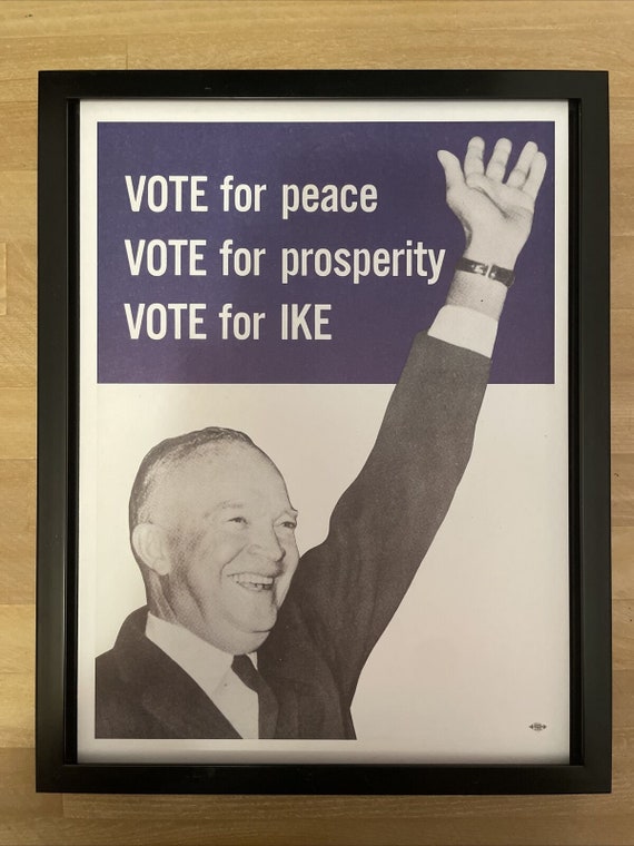 Framed Presidential Campaign Poster Dwight Eisenhower - Etsy