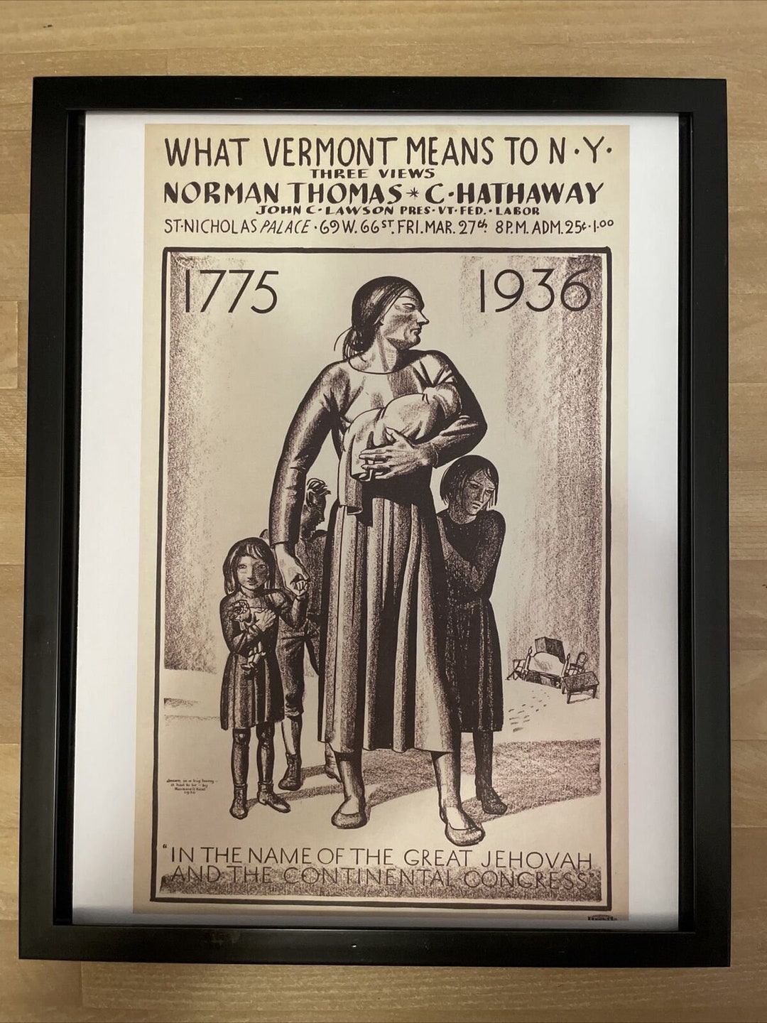Framed Presidential Campaign Poster, Norman Thomas, Socialist, 1936 - Etsy