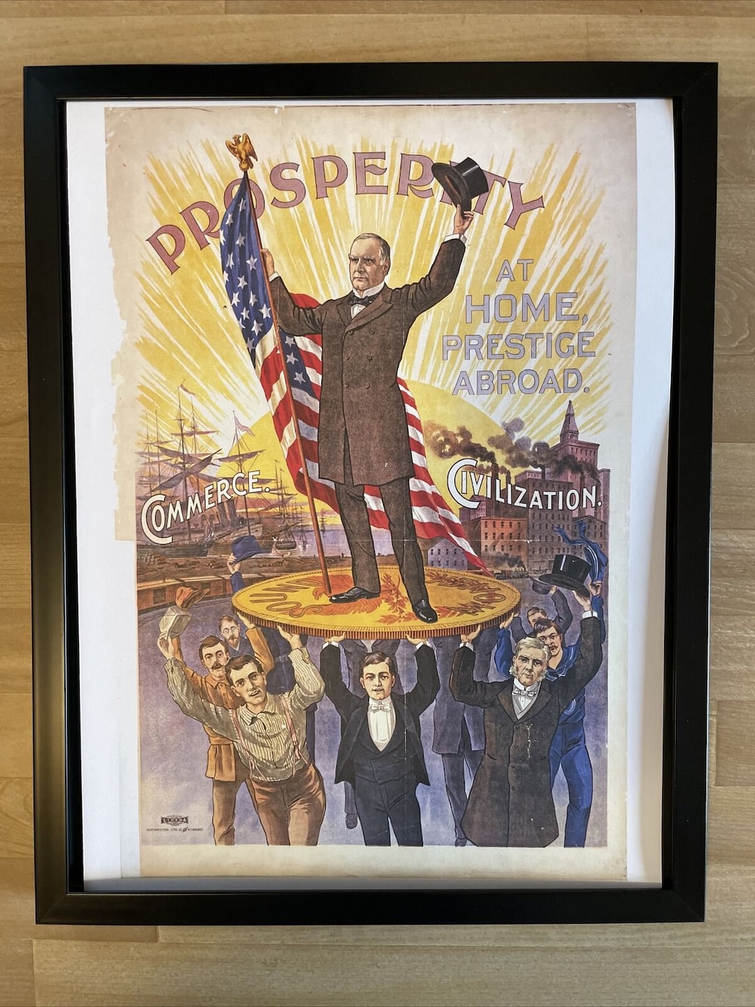 Framed Presidential Campaign Poster, William J Bryan, Democrat ...