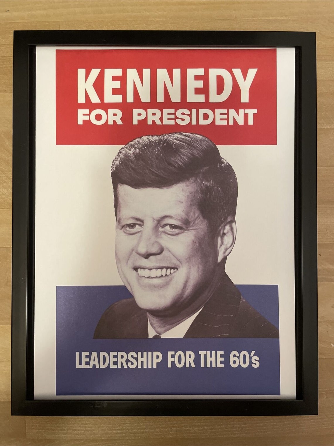 Framed Presidential Campaign Poster, John F Kennedy, Democrat, 1960 - Etsy