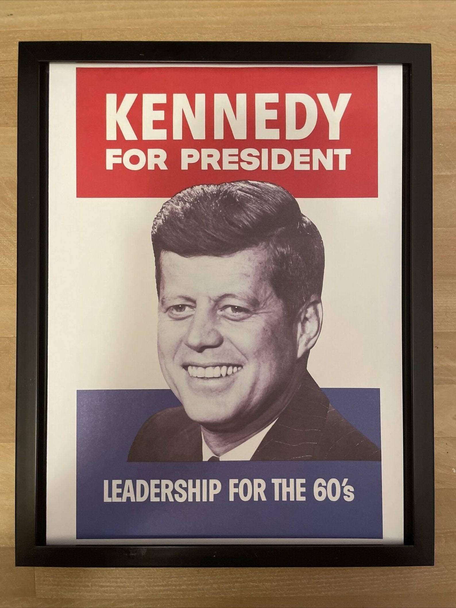 Framed Presidential Campaign Poster, John F Kennedy, Democrat, 1960 - Etsy