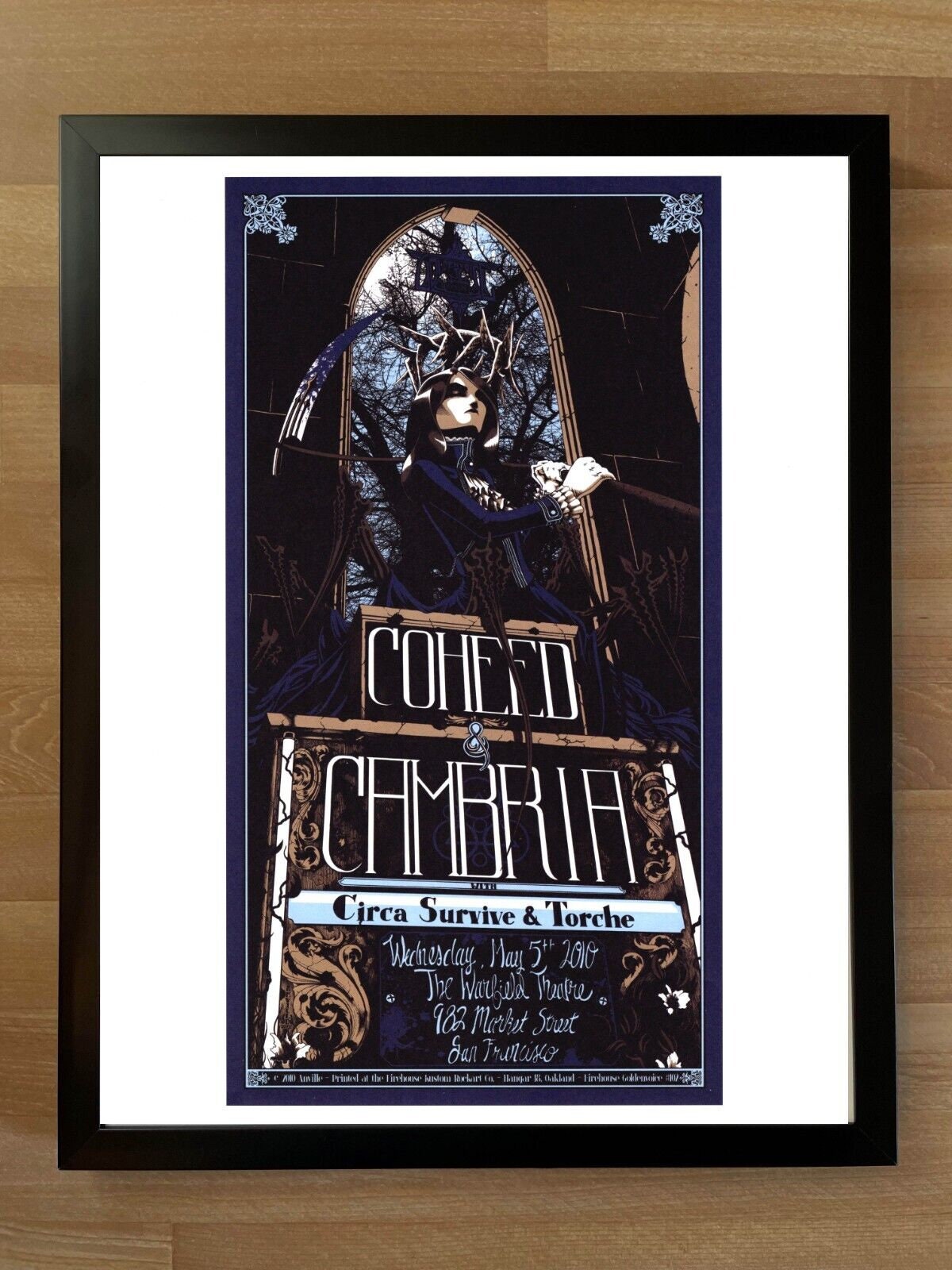 Framed Coheed and Cambria Poster, San Francisco, 2010 - Etsy