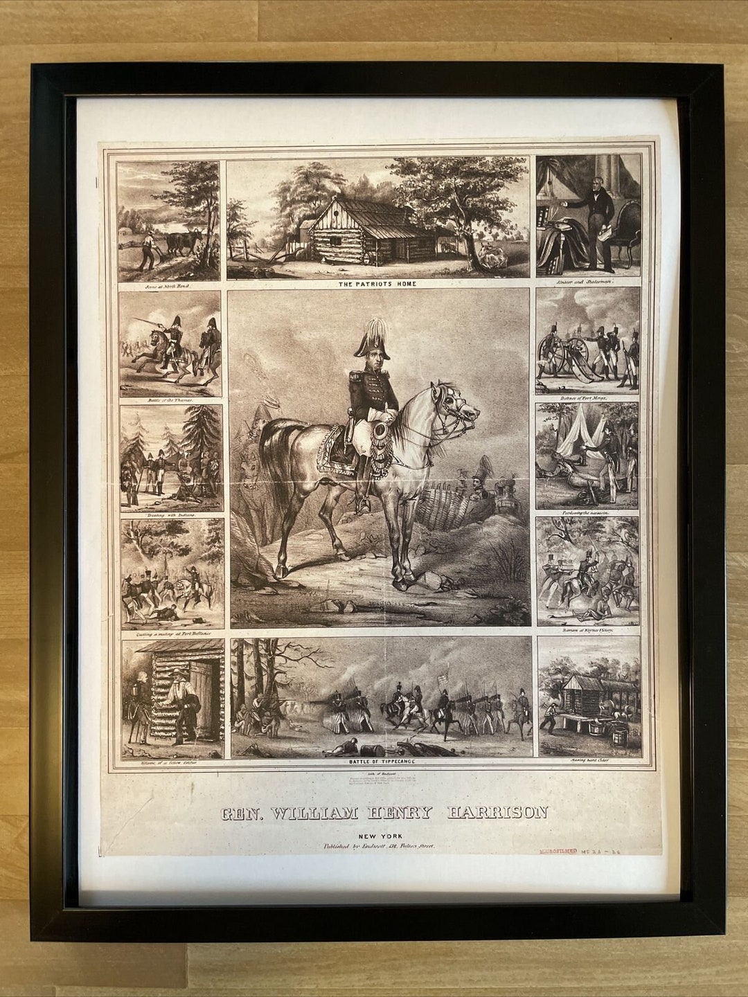 Framed Presidential Campaign Poster, William Henry Harrison, Whig, 1840 ...