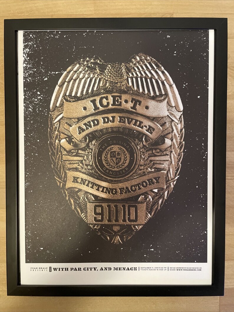 Framed Ice T Poster Brooklyn Ny 2010 - Etsy