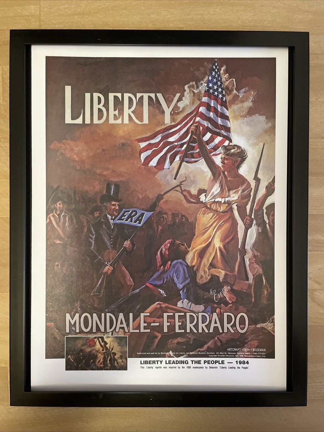 Framed Presidential Campaign Poster, Walter Mondale, Democrat, 1984 - Etsy