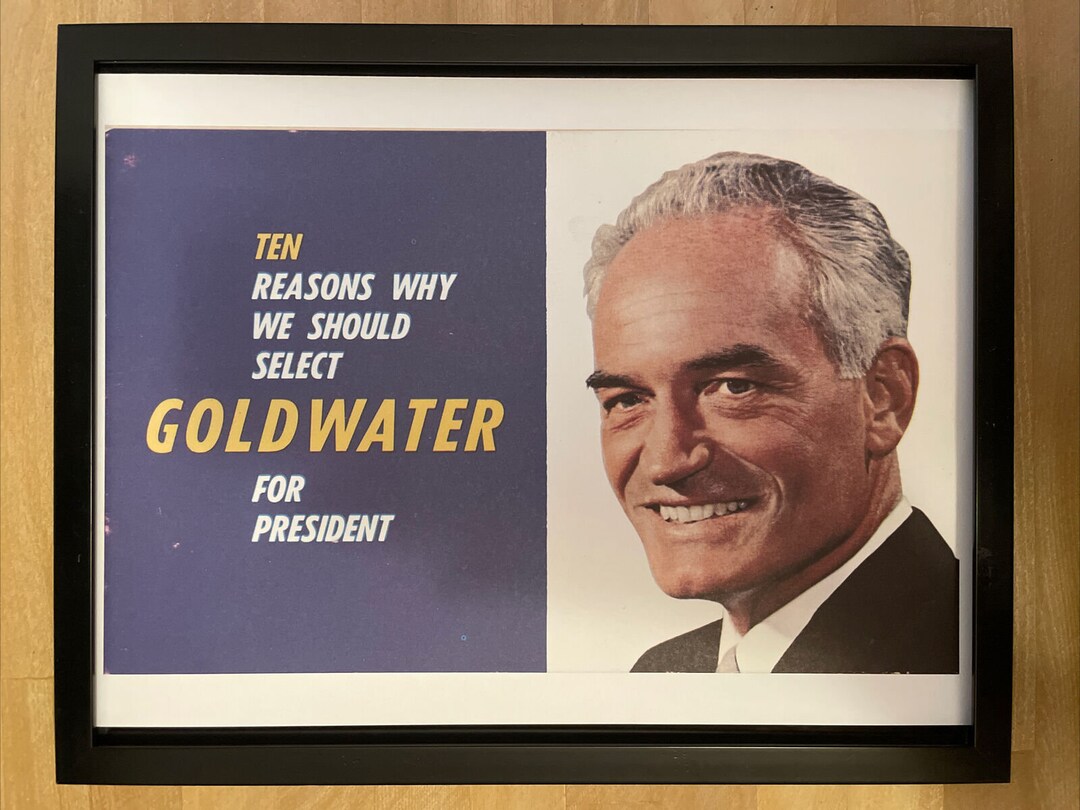 Framed Presidential Campaign Poster, Barry Goldwater, Republican, 1964 ...