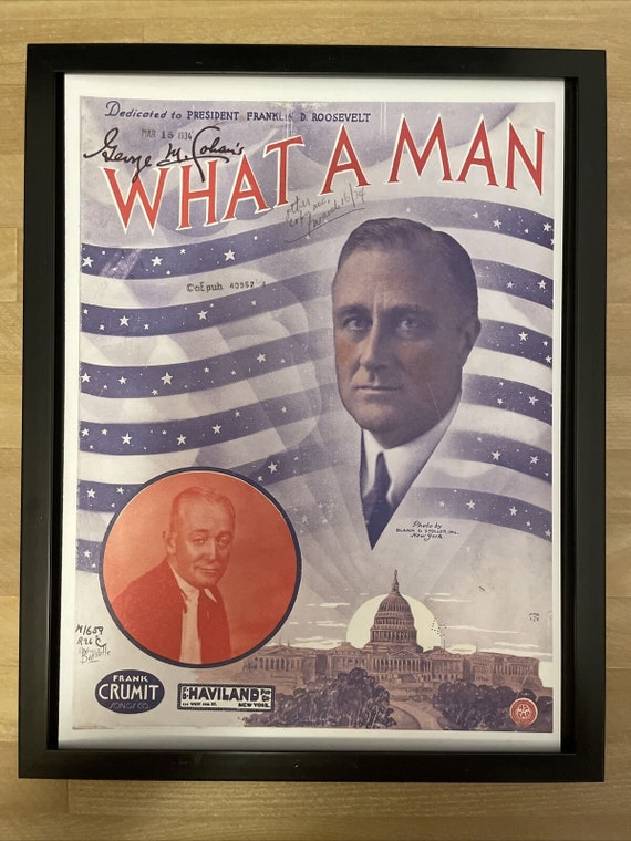 Framed Presidential Campaign Poster Franklin D Roosevelt - Etsy