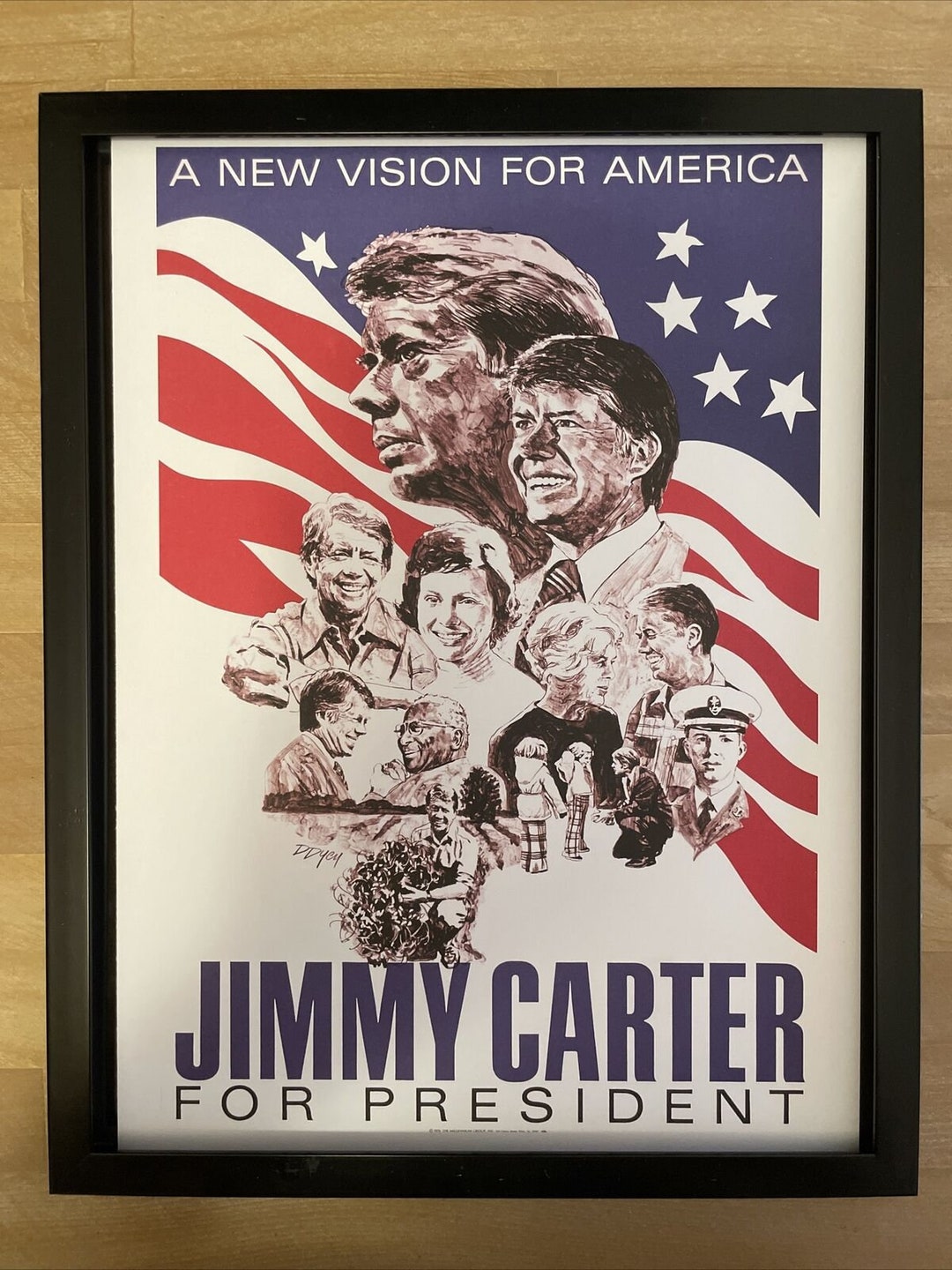 Framed Presidential Campaign Poster, Jimmy Carter, Democrat, 1976 - Etsy