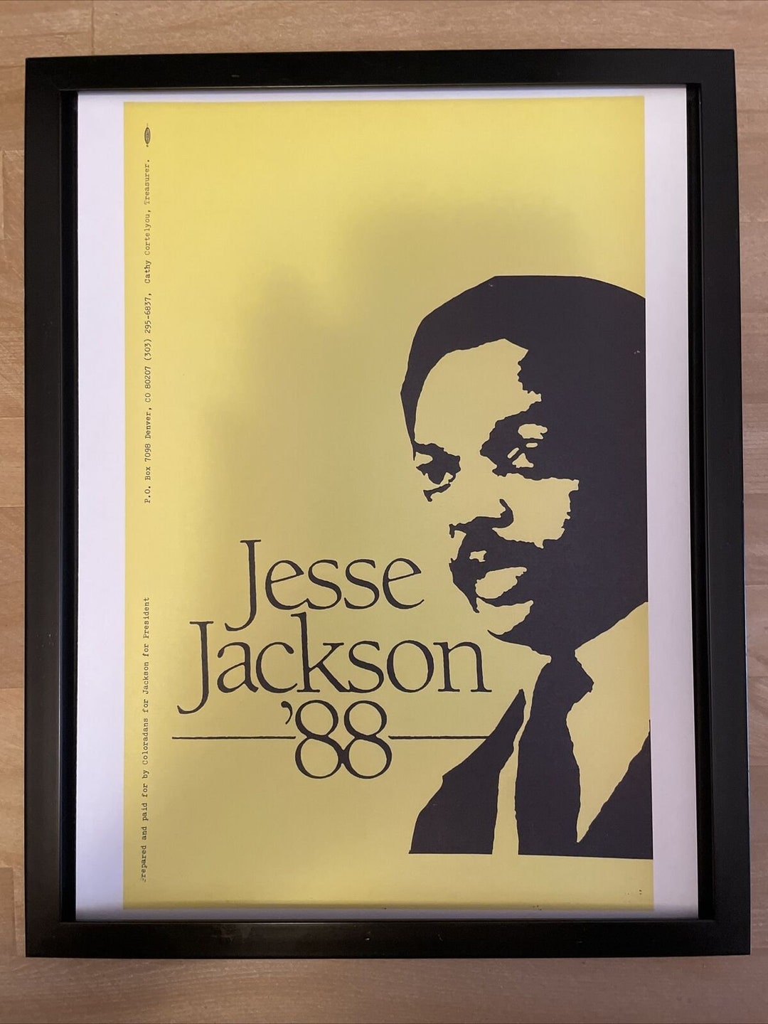 Framed Presidential Campaign Poster, Jesse Jackson, Colorado, 1988 - Etsy