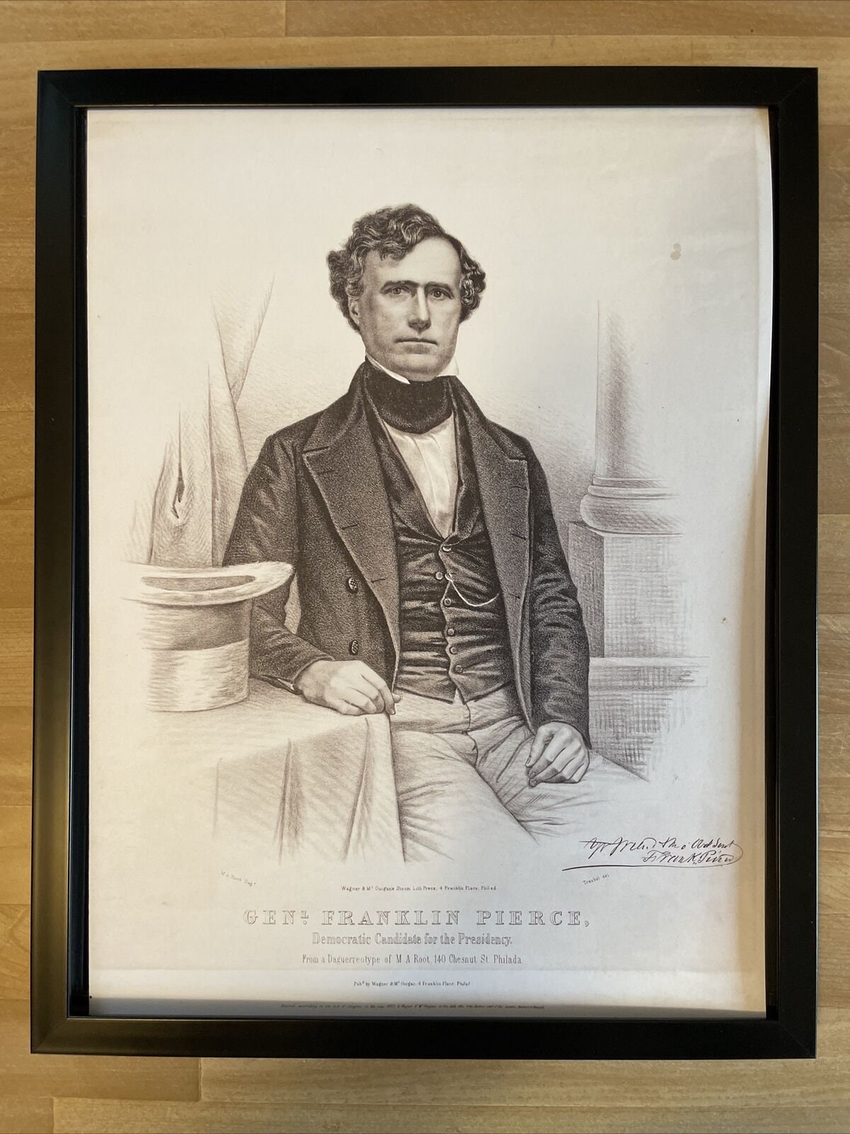 Framed Presidential Campaign Poster, Franklin Pierce, Democrat, 1852 - Etsy