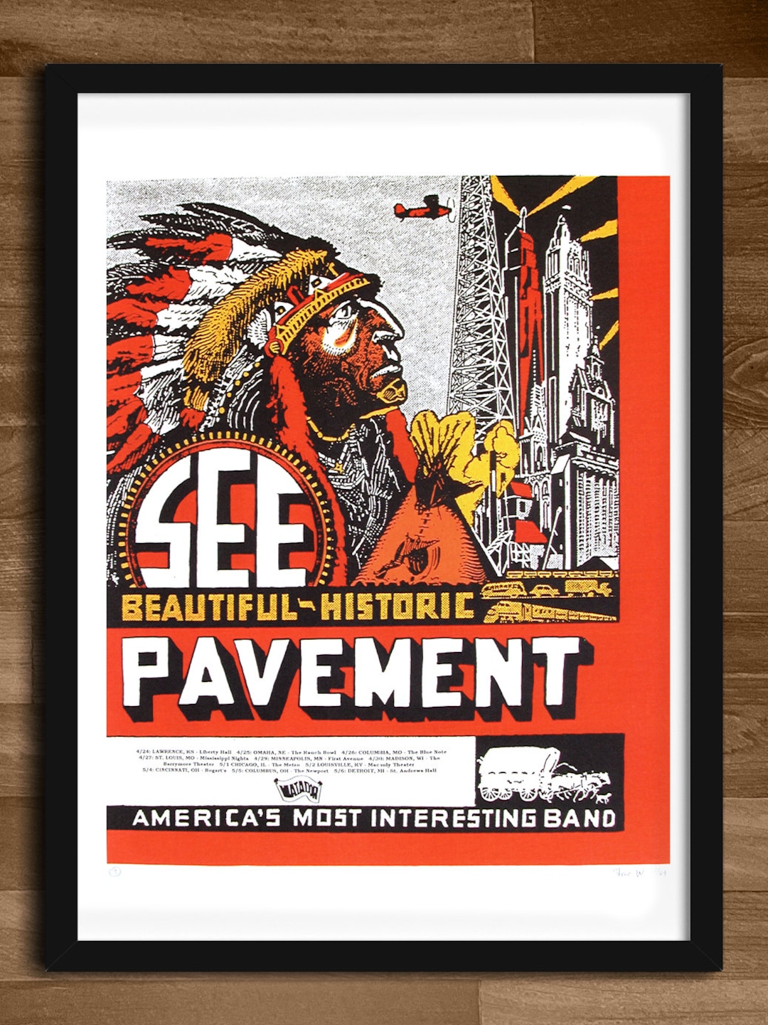 PAVEMENT, Framed Poster, 1996 Tour - Etsy