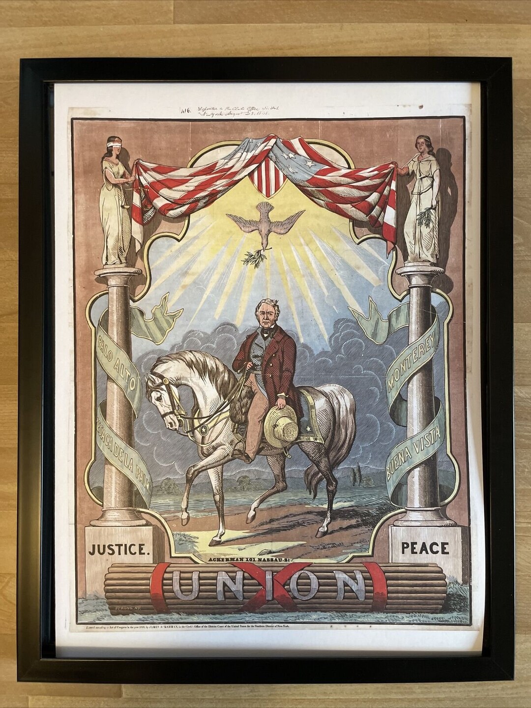 Framed Presidential Campaign Poster, Zachary Taylor, Whig, 1848 - Etsy