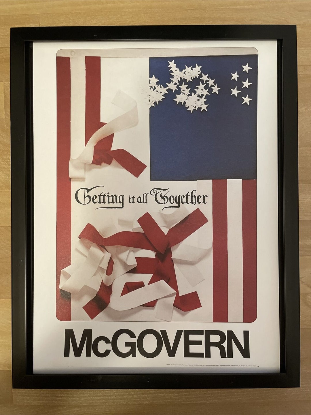 Framed Presidential Campaign Poster, George Mcgovern, Democrat, 1972 - Etsy