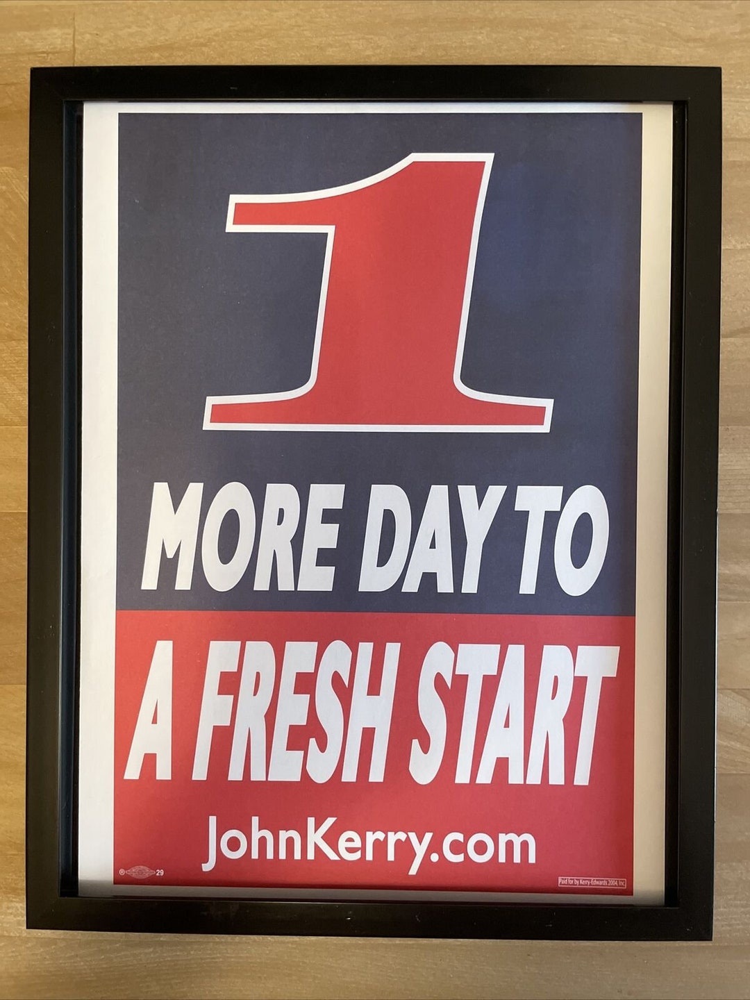 Framed Presidential Campaign Poster, John Kerry, Democrat, 2004 - Etsy