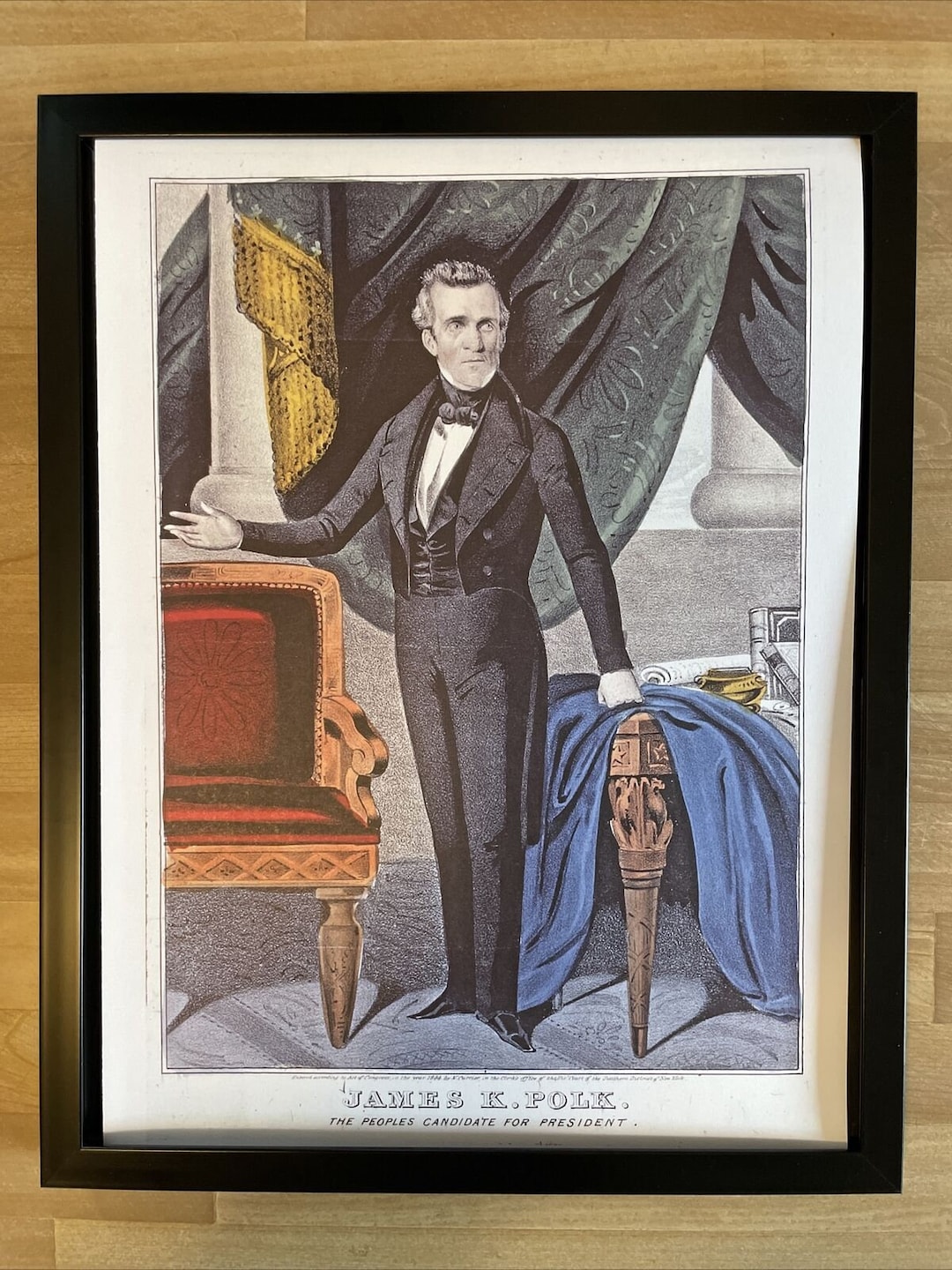 Framed Presidential Campaign Poster, James K Polk, Democrat, 1844 - Etsy