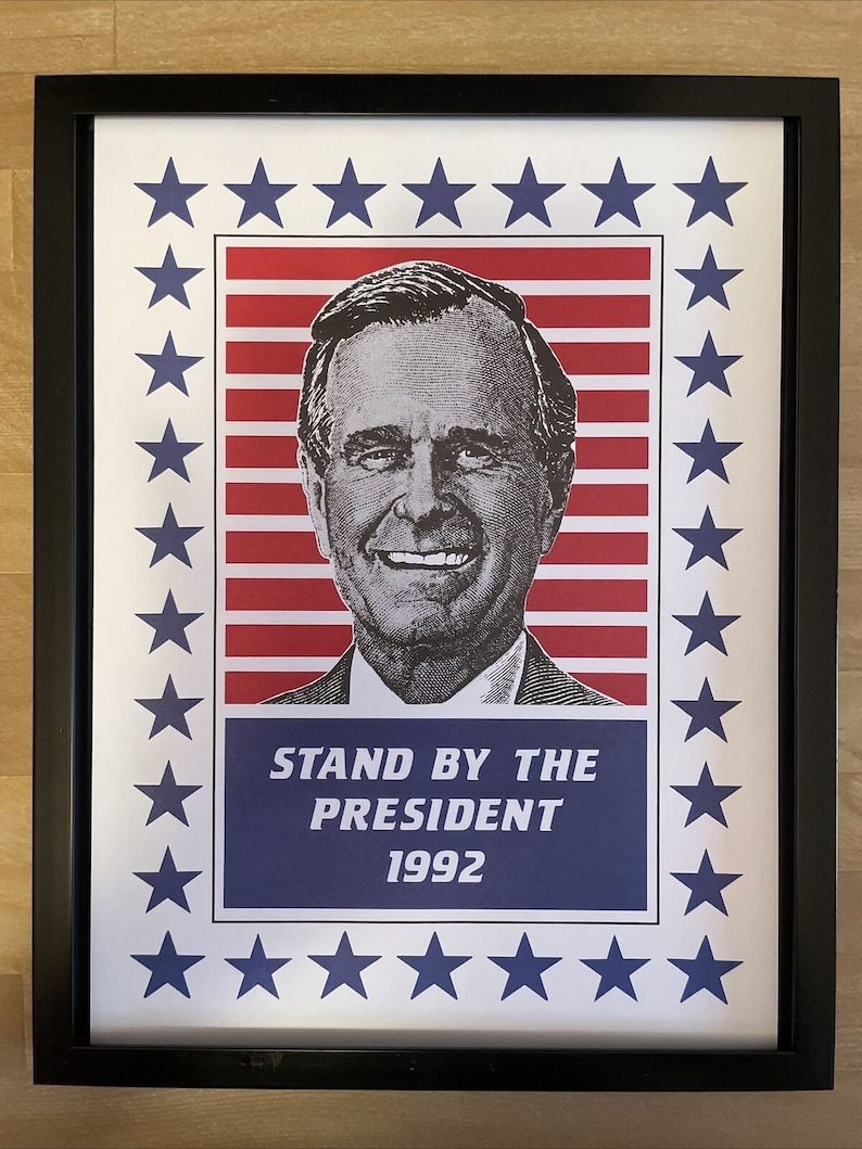 Framed Presidential Campaign Poster, George H W Bush, Republican, 1992 ...