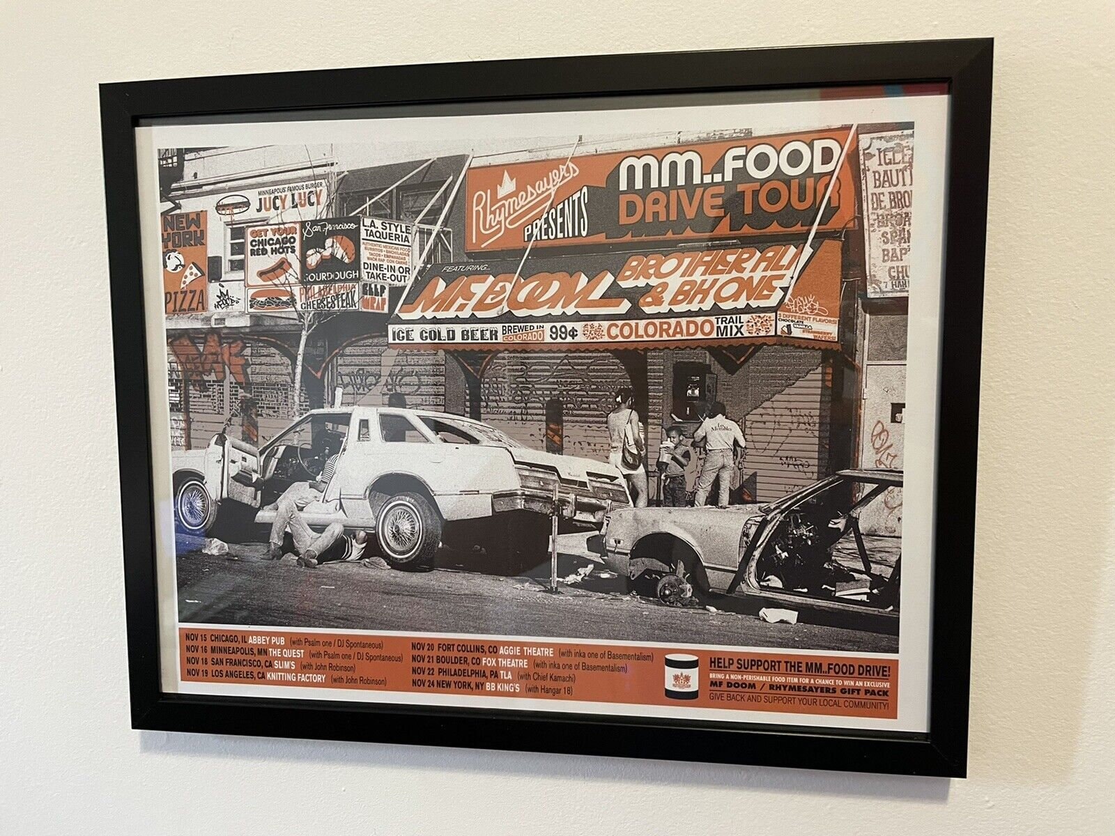 Framed Mf Doom Mm Food Tour Poster in a Frame Rhymesayers Brother Ali ...