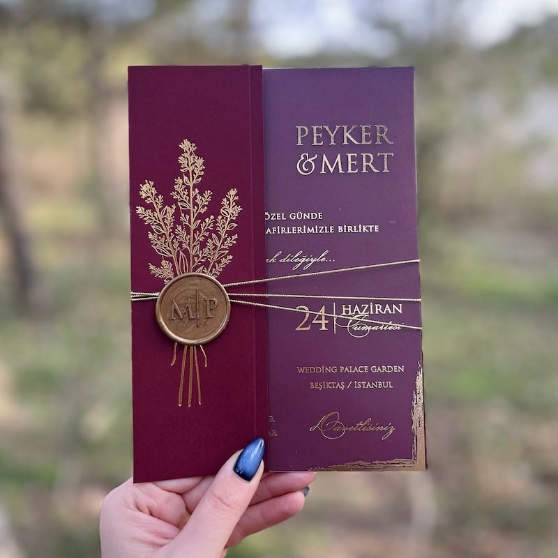 Burgundy Wedding Invitation - Etsy