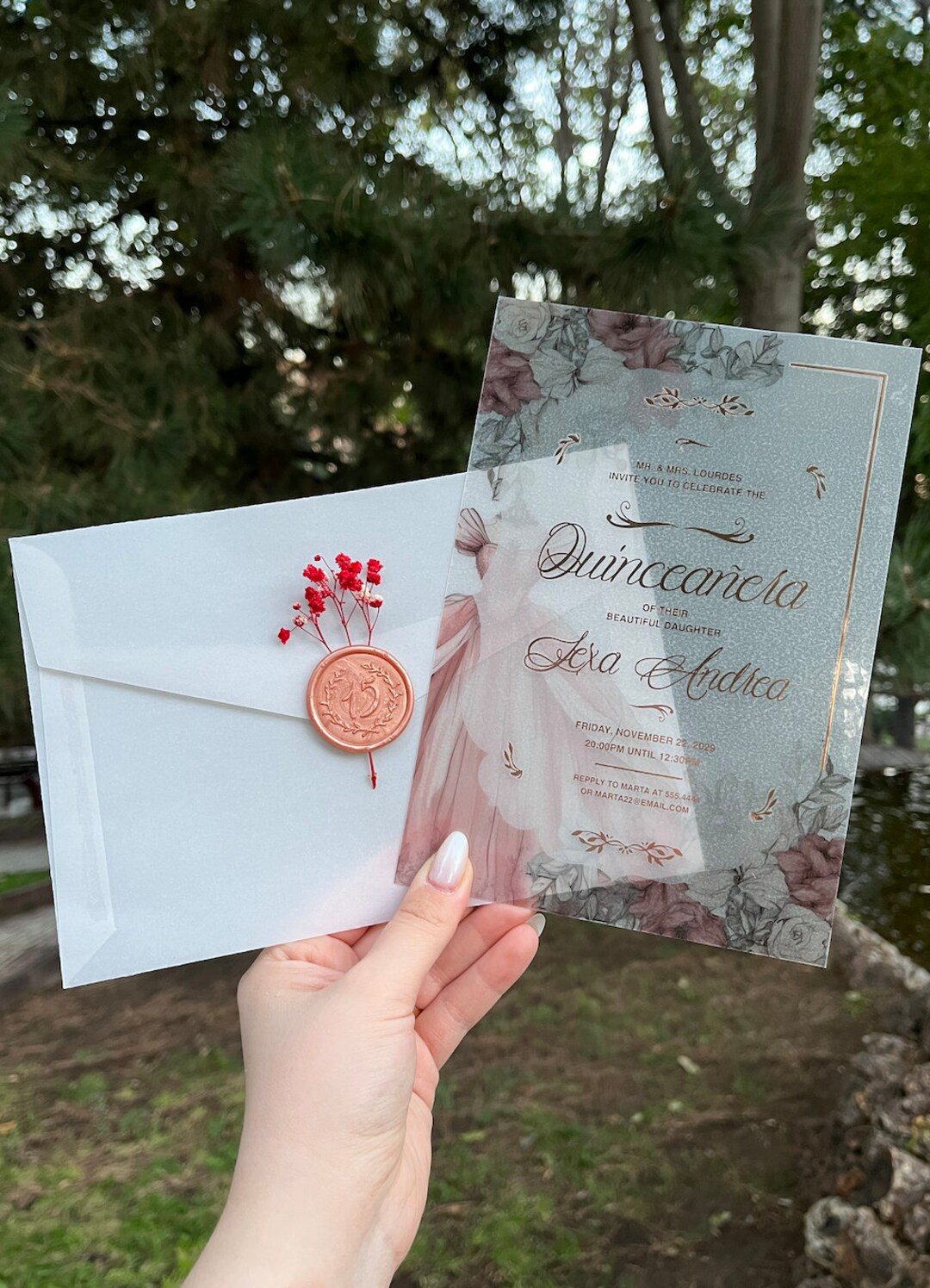 3D Quinceañera Invitation Made of Frosted Paper Coated With Acrylic ...