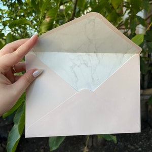 Invitation Card With Powder Envelope, Marble Pattern Envelope, Gold ...