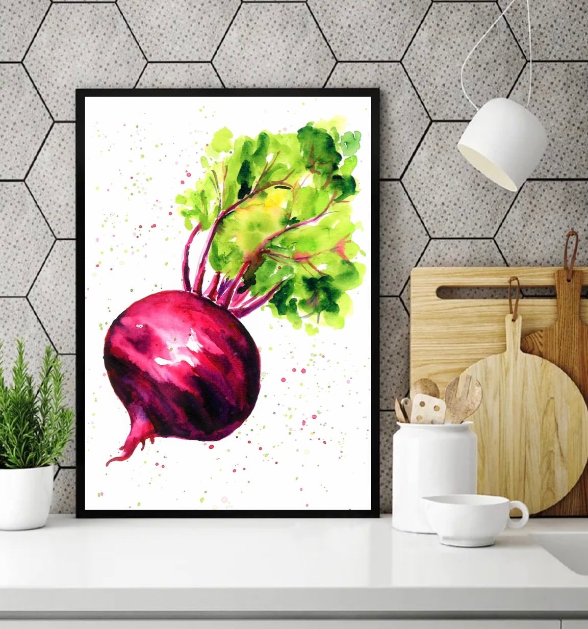 Beet Print Vegetables Wall Art Watercolor Print Beet Art Kitchen Wall ...