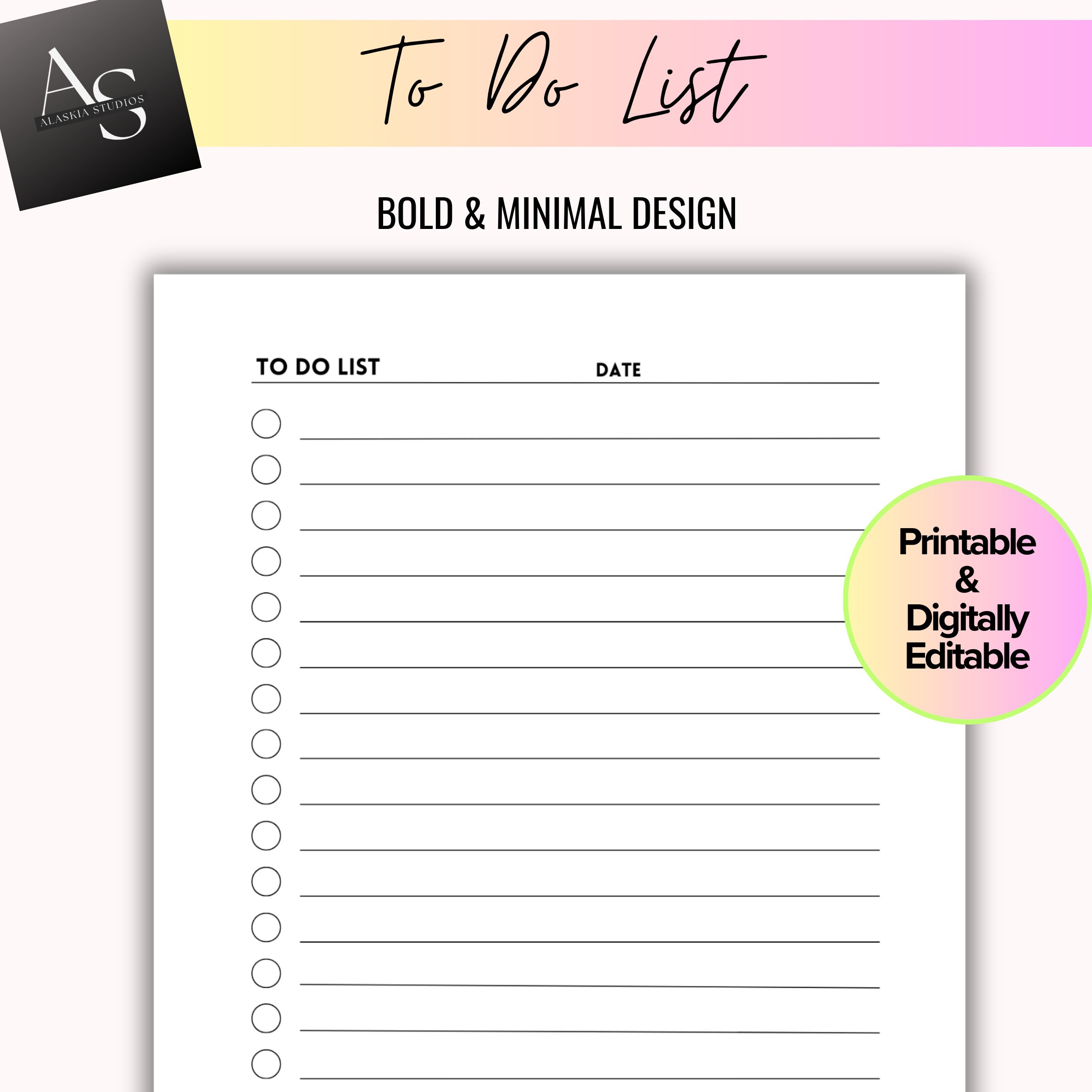 To Do List - BOLD and Minimalistic Design - Simple Way to Stay ...