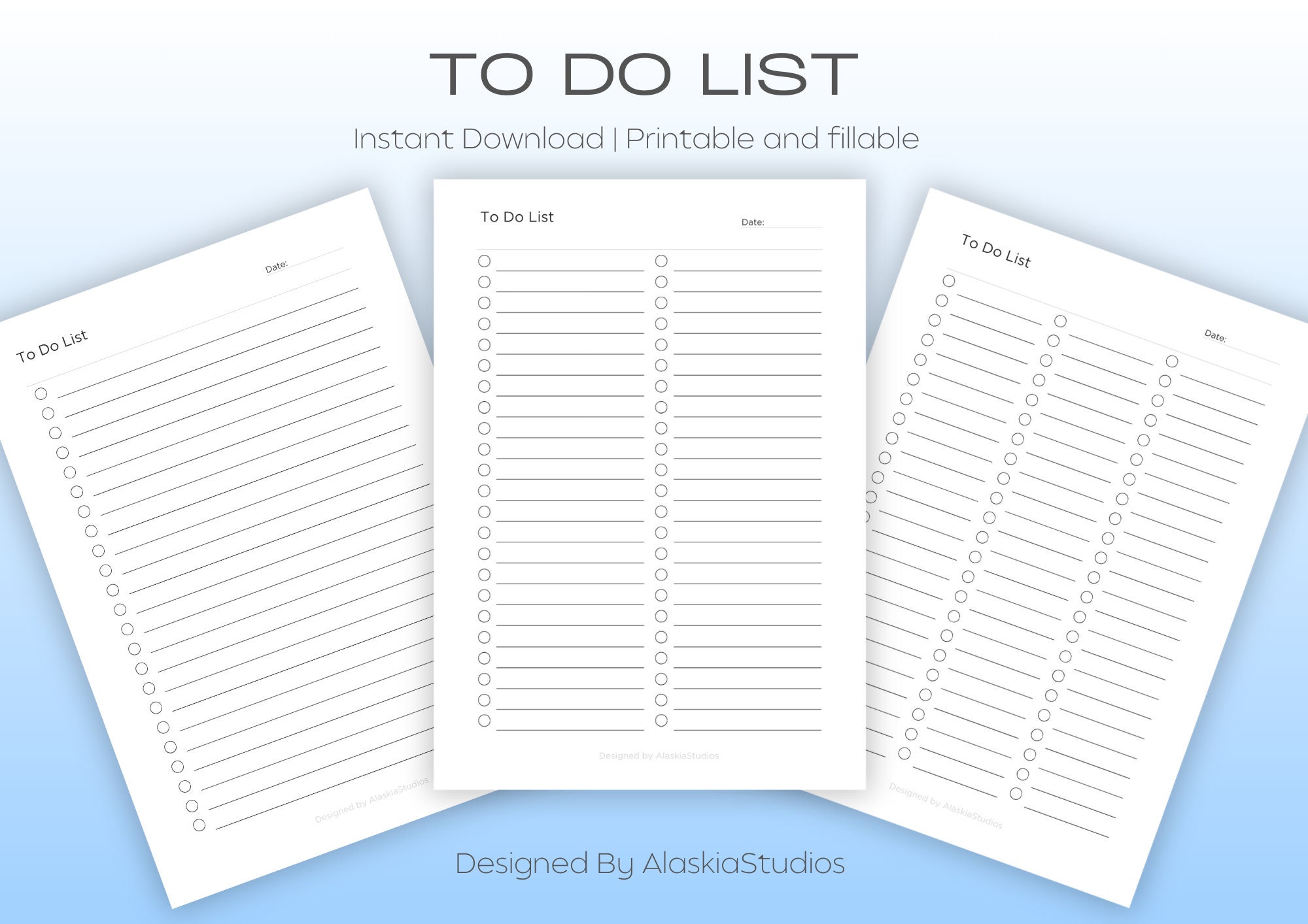 To Do List 3 Versions & Fillable A4 Pdf Version - Etsy